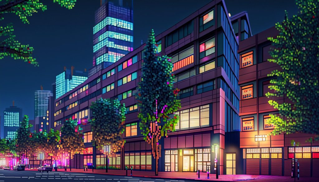 Goodman Commercial Inc. Firefly Vancouver apartment building, pixel art ...
